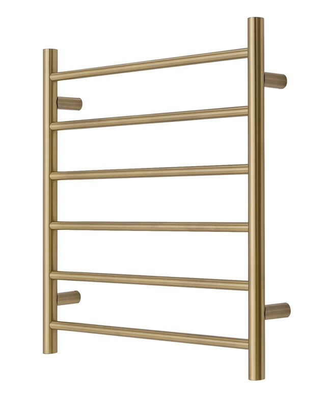 Premium Brushed Gold Towel Rack - 6 Bars, Round Design, AU Standard, 6
